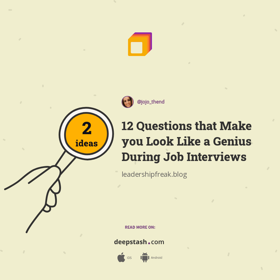 12 Questions that Make you Look Like a Genius During Job Interviews ...