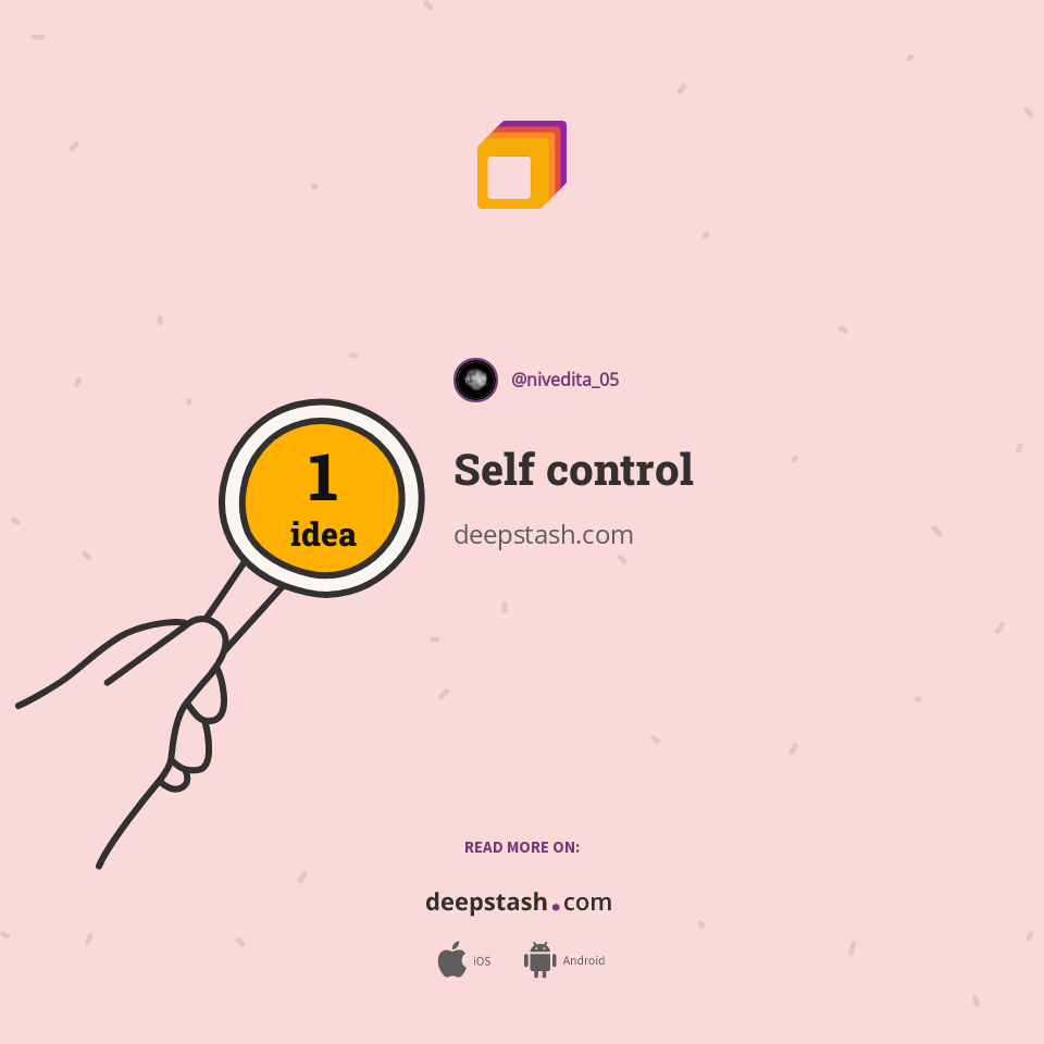 Self control - Deepstash