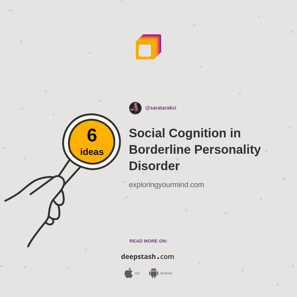 Social Cognition in Borderline Personality Disorder - Deepstash