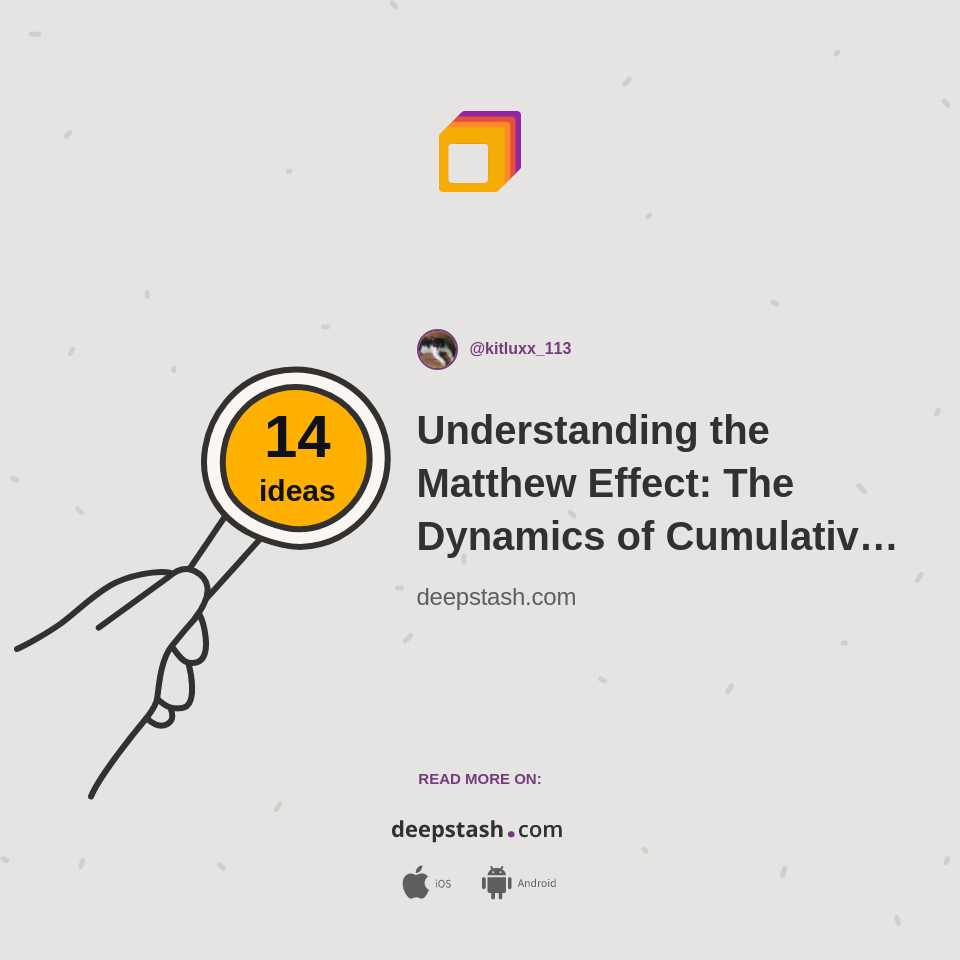 Understanding the Matthew Effect: The Dynamics of Cumulative Advantage ...