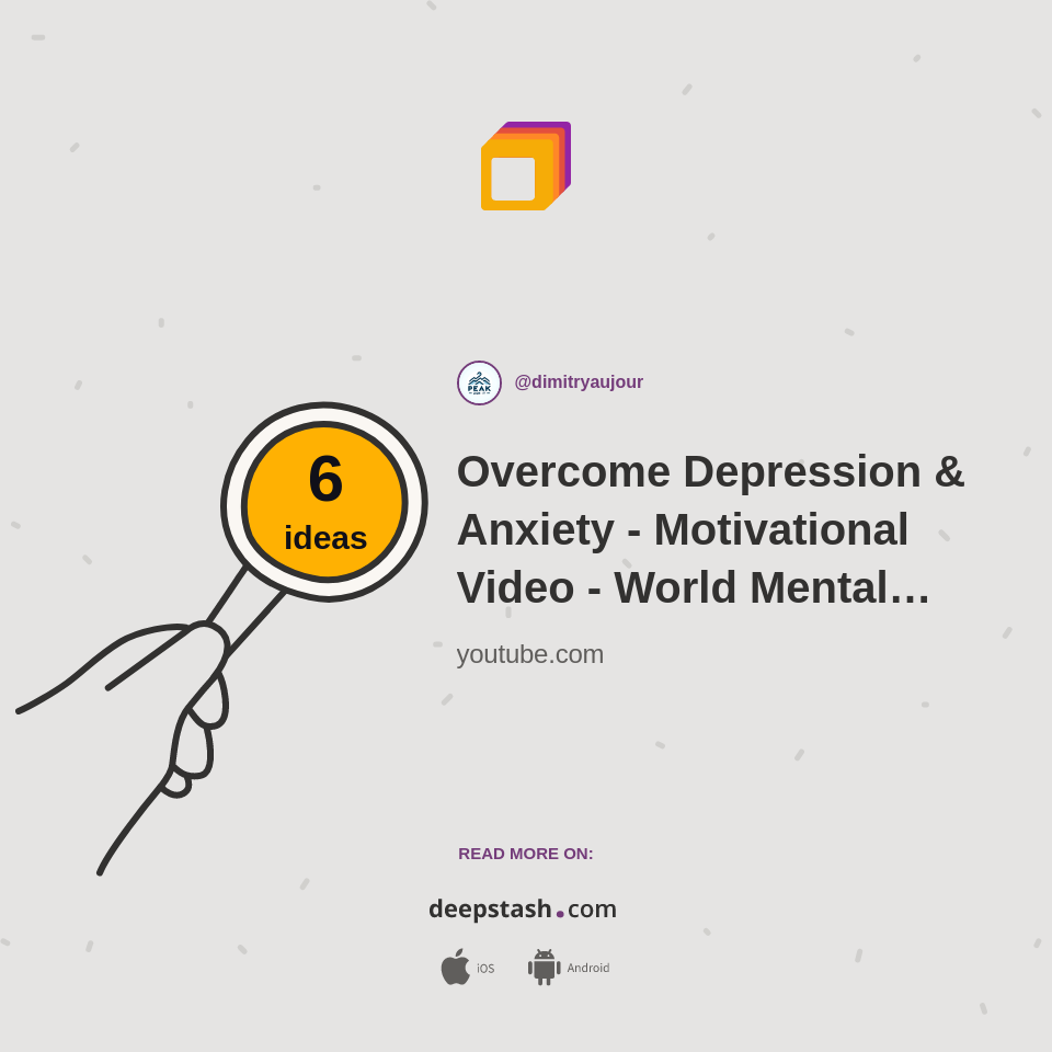 Overcome Depression & Anxiety - Motivational Video - World Mental ...