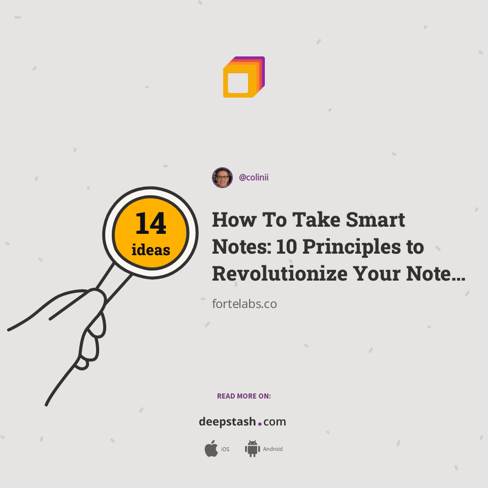 How To Take Smart Notes: 10 Principles to Revolutionize Your Note ...