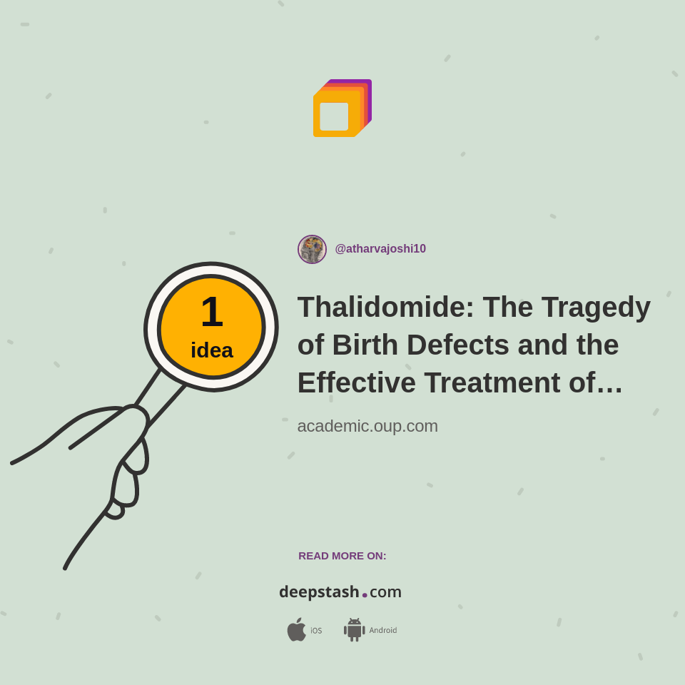 Thalidomide: The Tragedy of Birth Defects and the Effective Treatment ...