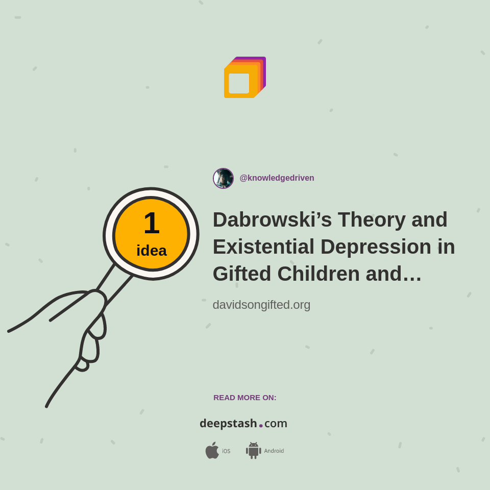 Dabrowski’s Theory and Existential Depression in Gifted Children and ...