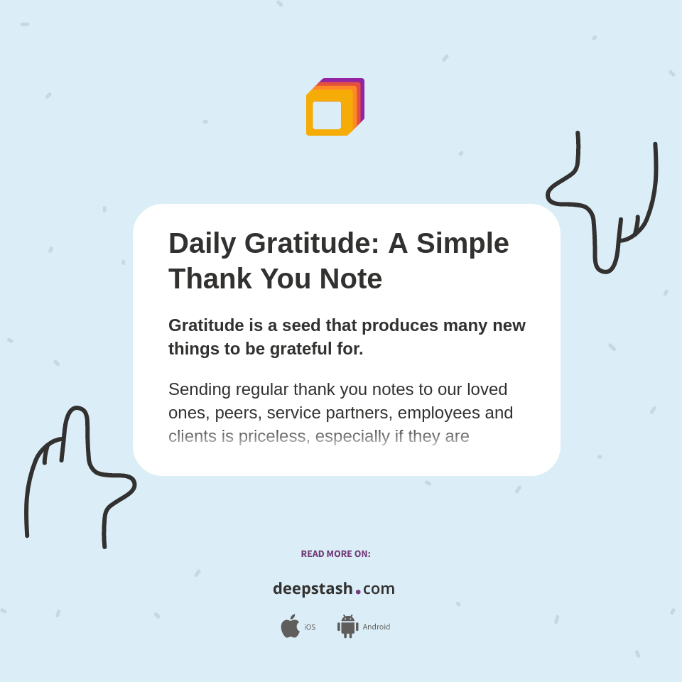 Daily Gratitude: A Simple Thank You Note - Deepstash