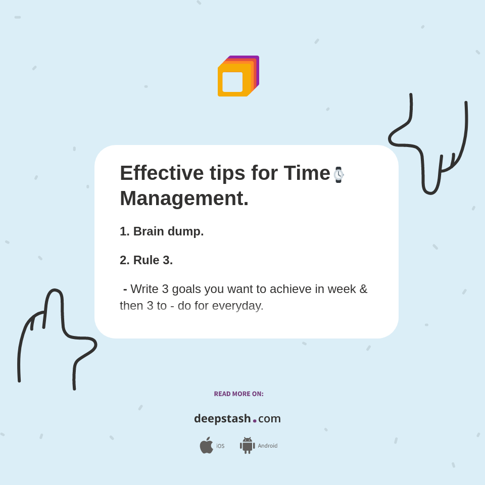 Effective tips for Time⌚ Management. - Deepstash