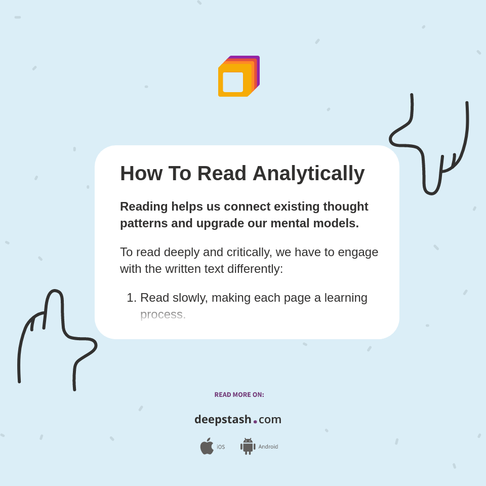 How To Read Analytically - Deepstash