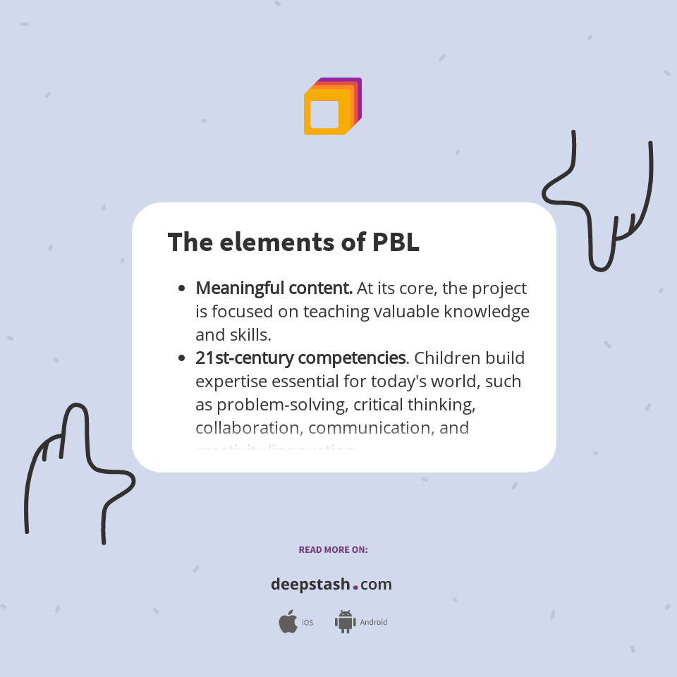 The elements of PBL - Deepstash