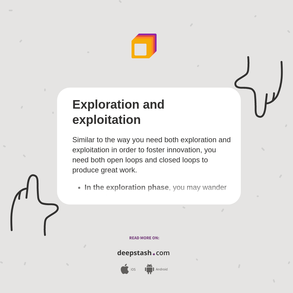 Exploration and exploitation - Deepstash