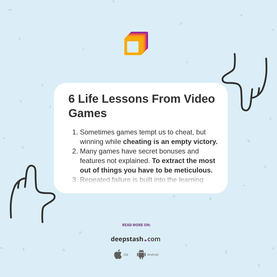 6 Life Lessons From Video Games - Deepstash