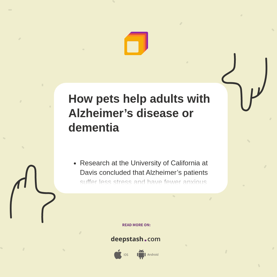 How pets help adults with Alzheimer’s disease or dementia - Deepstash