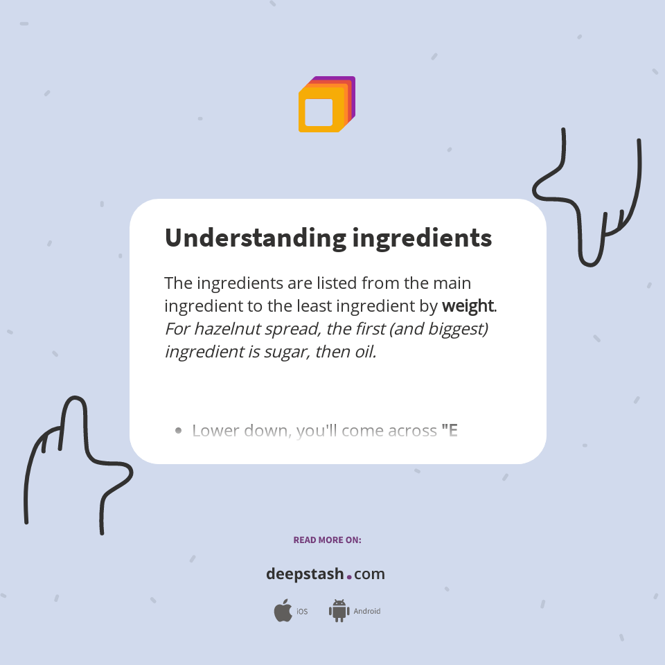 Understanding ingredients - Deepstash