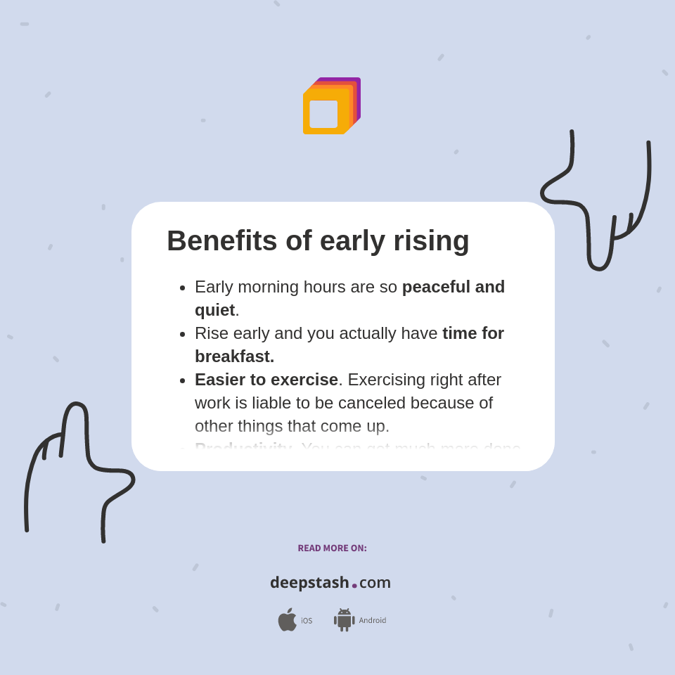 Benefits of early rising - Deepstash