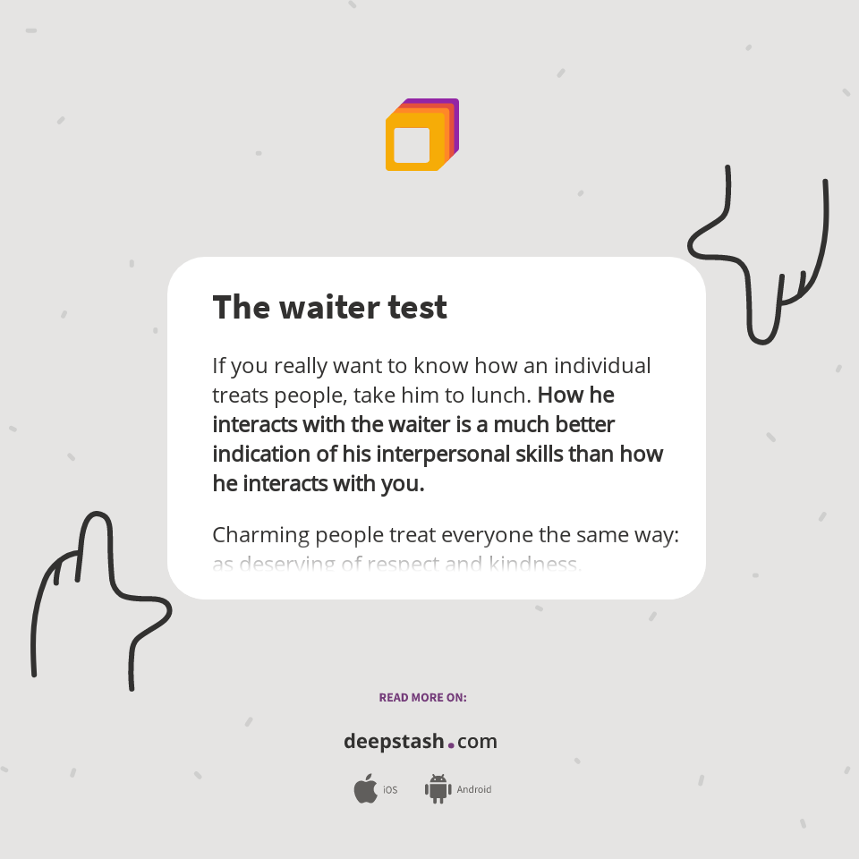 The waiter test - Deepstash