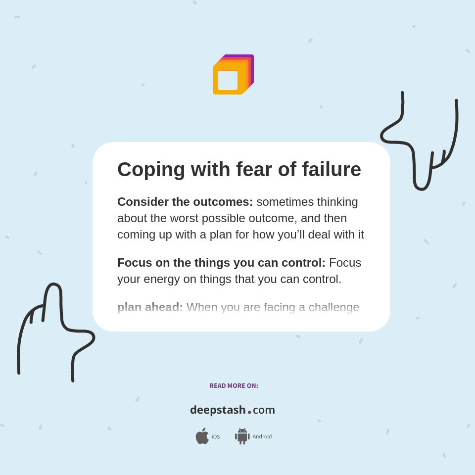 Coping with fear of failure - Deepstash