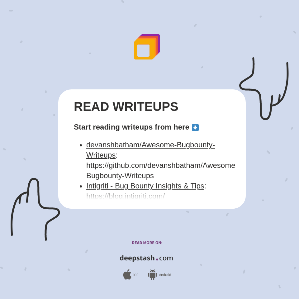 READ WRITEUPS - Deepstash
