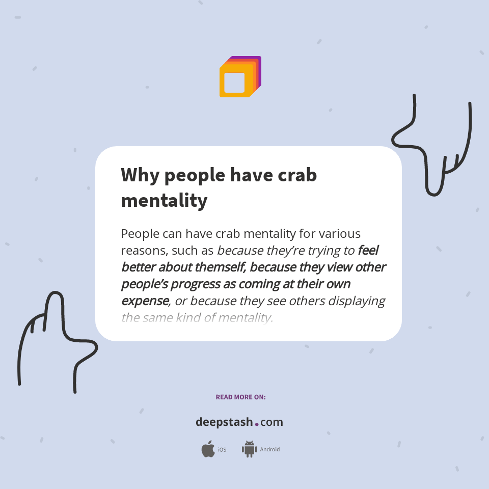 Why people have crab mentality - Deepstash