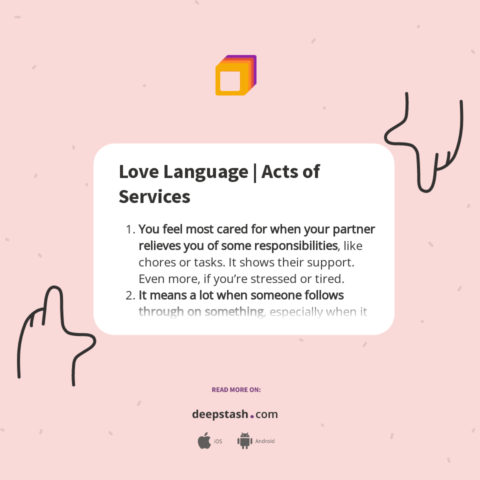 Love Language | Acts of Services - Deepstash
