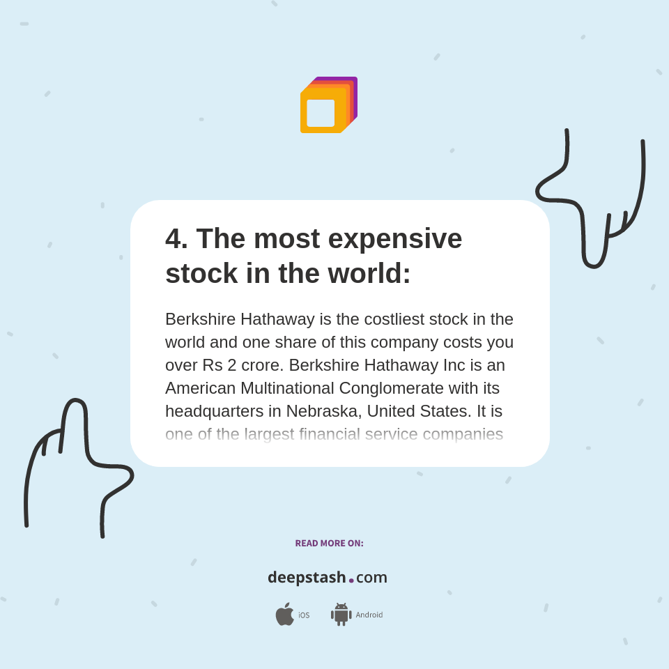 4. The most expensive stock in the world: - Deepstash