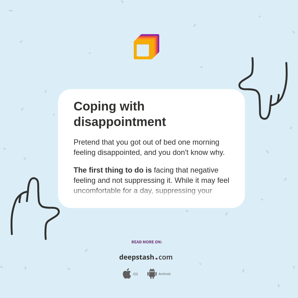 Coping with disappointment - Deepstash