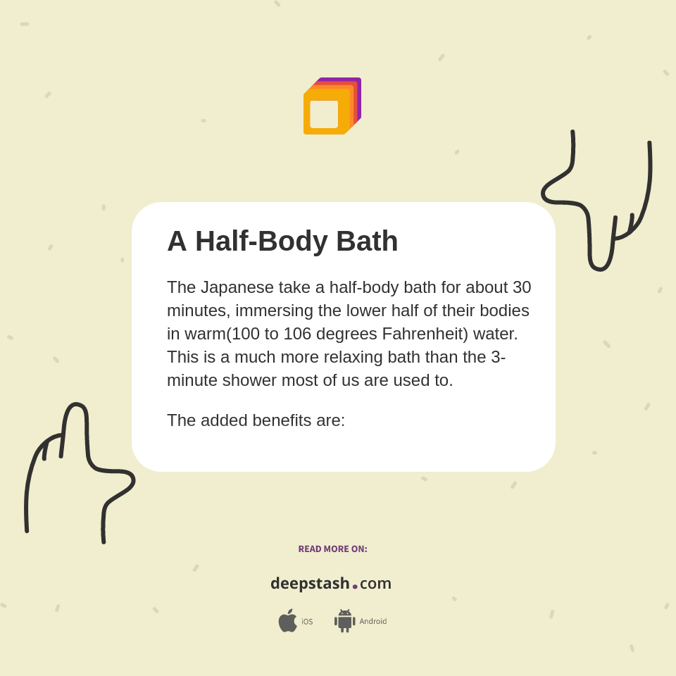 A Half-Body Bath - Deepstash