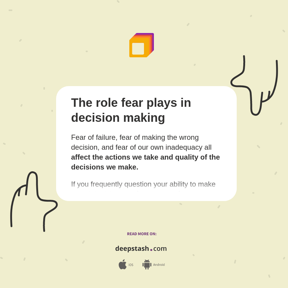The role fear plays in decision making - Deepstash