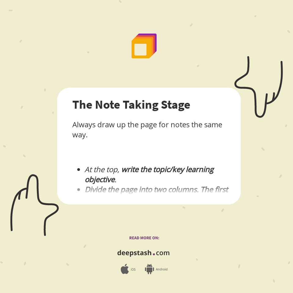 The Note Taking Stage - Deepstash
