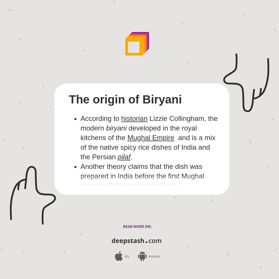 The origin of Biryani - Deepstash