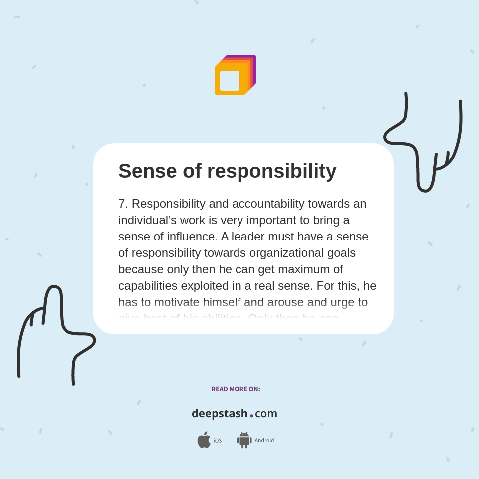 Sense of responsibility - Deepstash