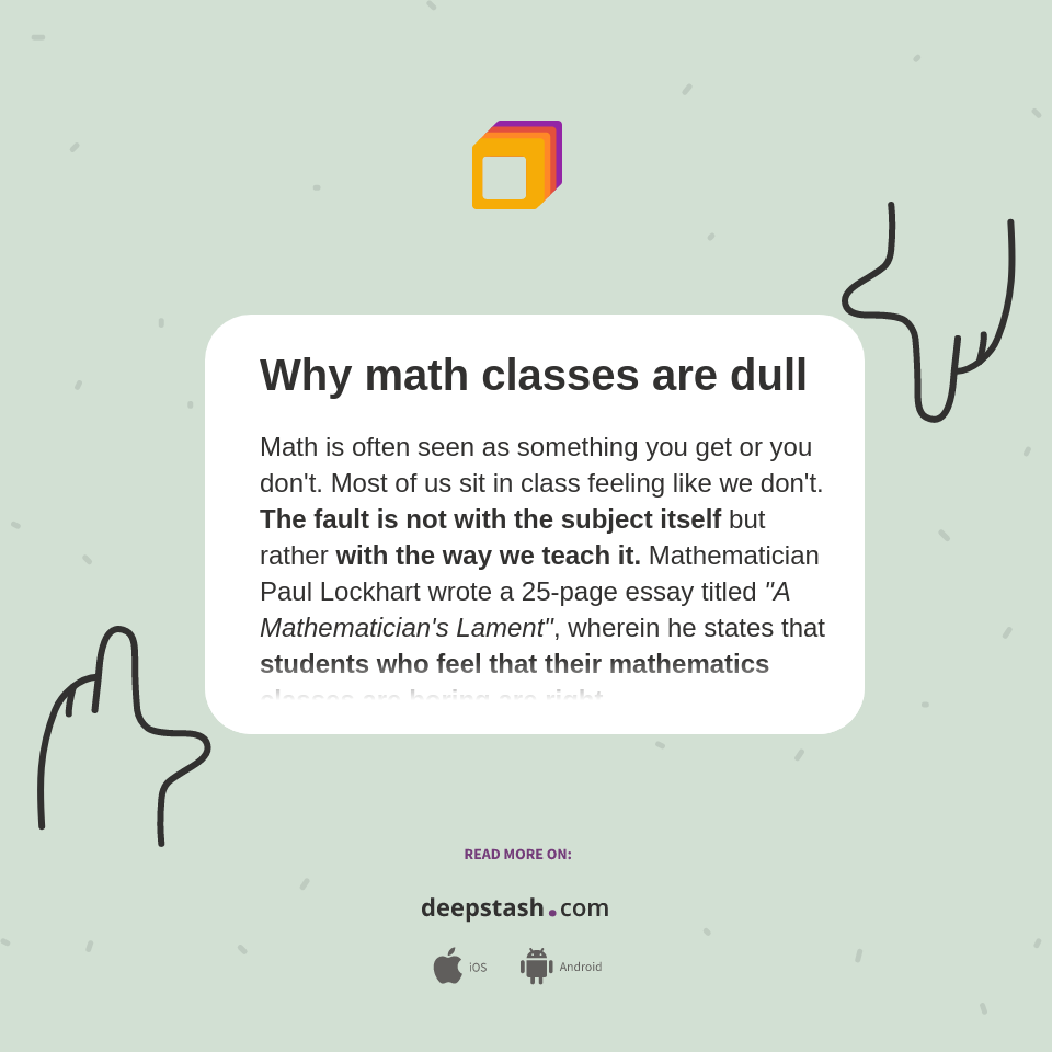 Why math classes are dull - Deepstash