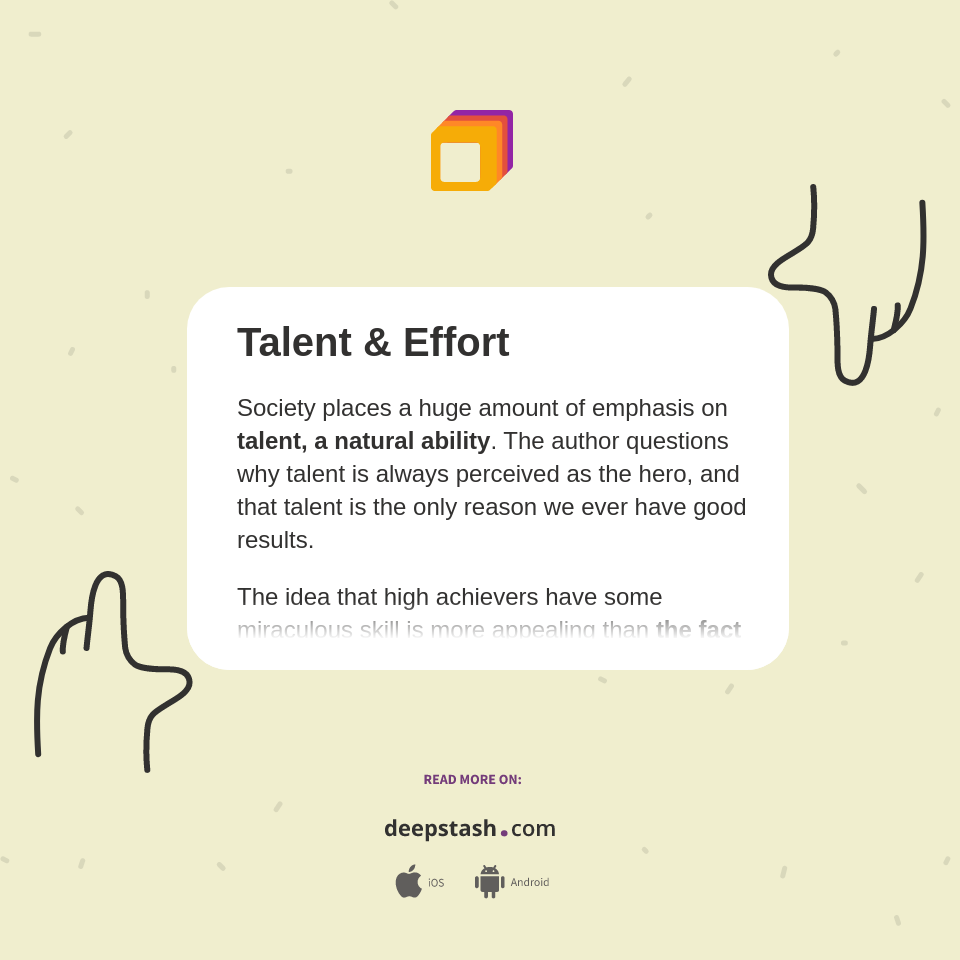 Talent & Effort - Deepstash
