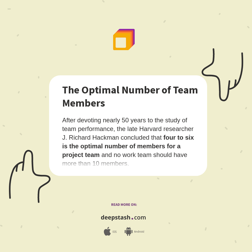 The Optimal Number of Team Members - Deepstash