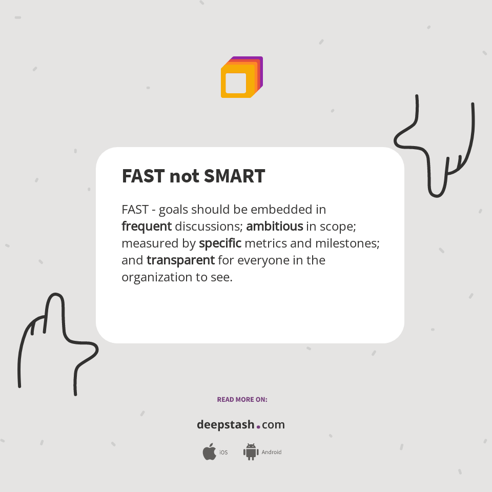 FAST not SMART - Deepstash