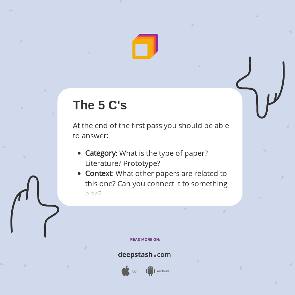 The 5 C's - Deepstash