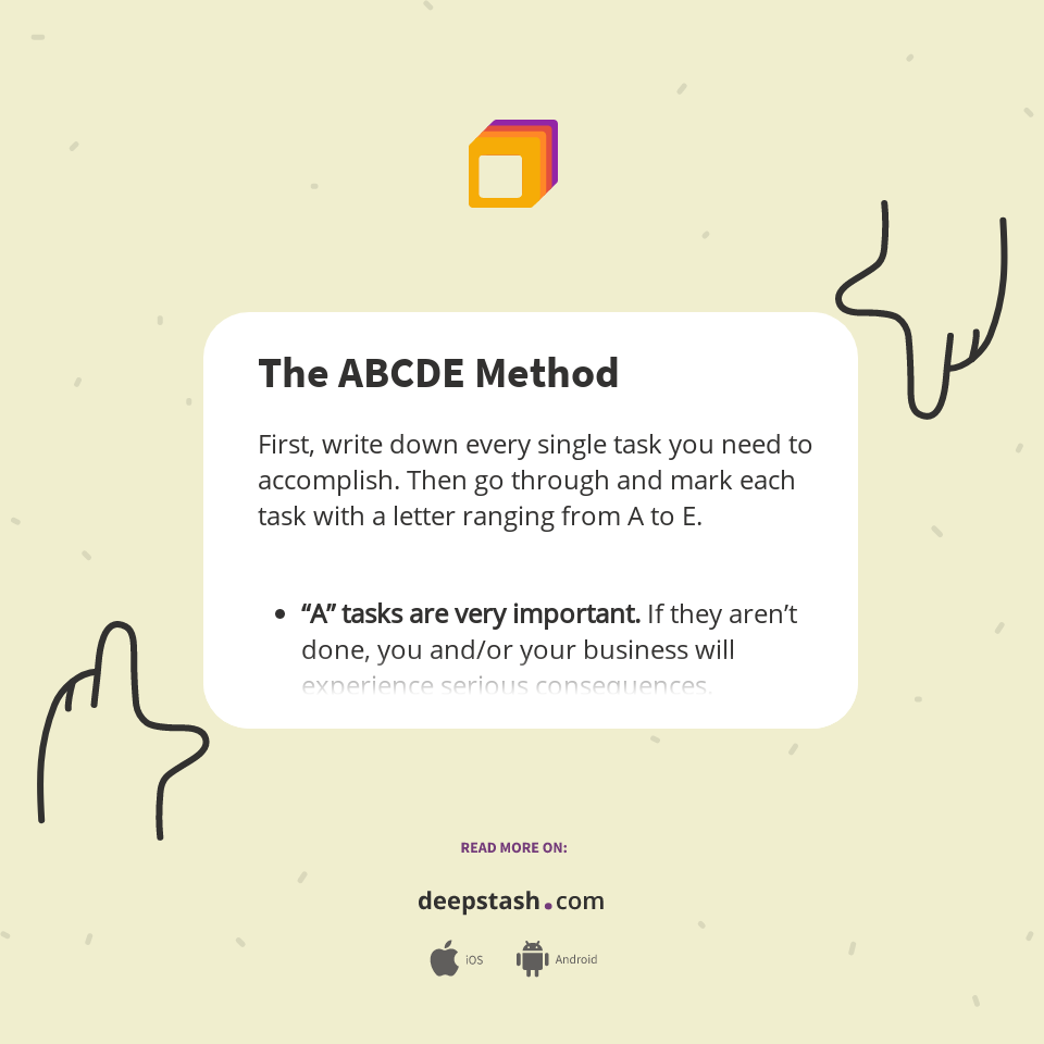 The ABCDE Method - Deepstash