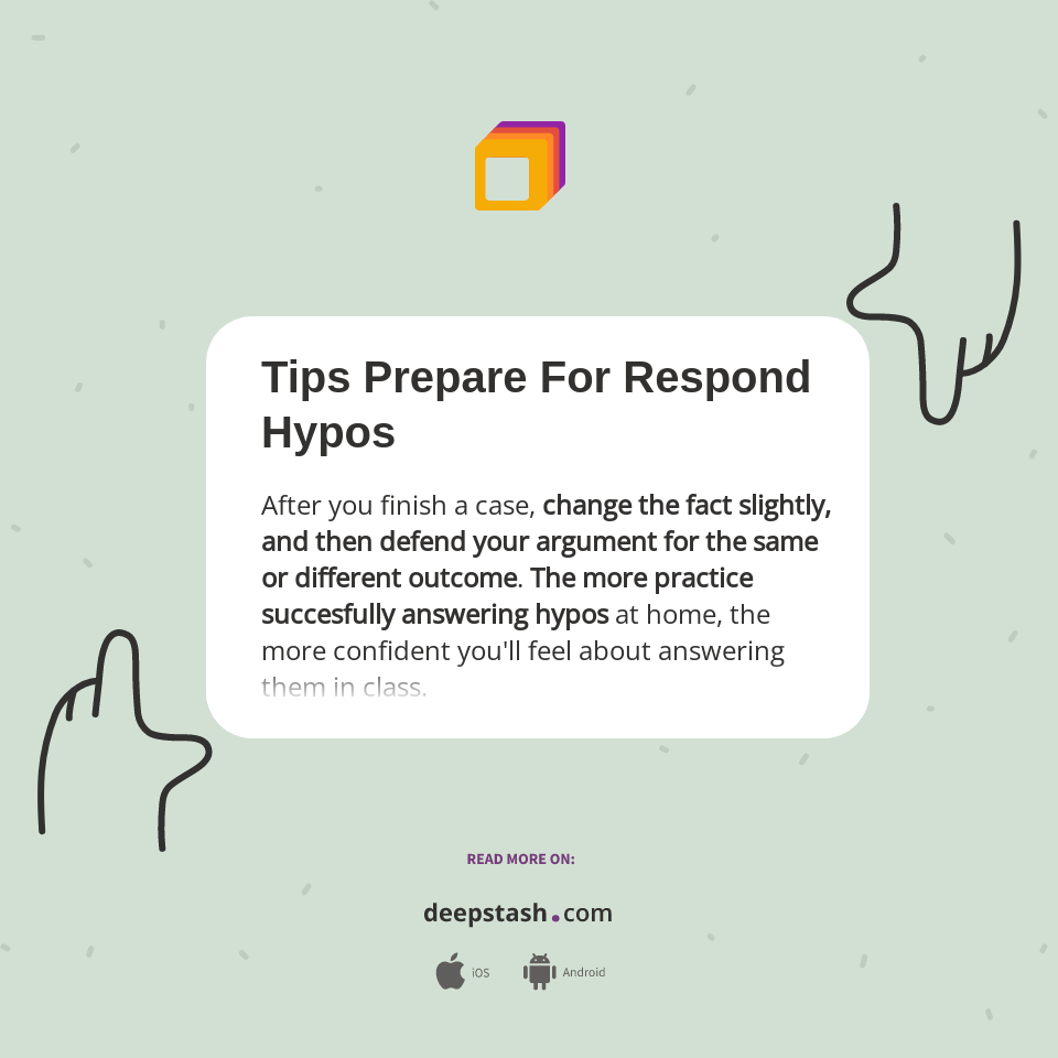 Tips Prepare For Respond Hypos - Deepstash