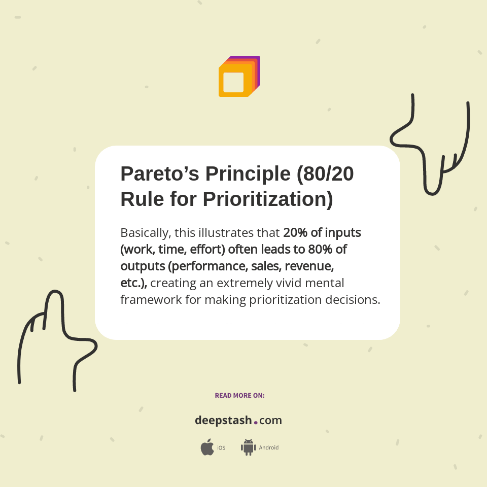 Pareto’s Principle (80/20 Rule for Prioritization) - Deepstash