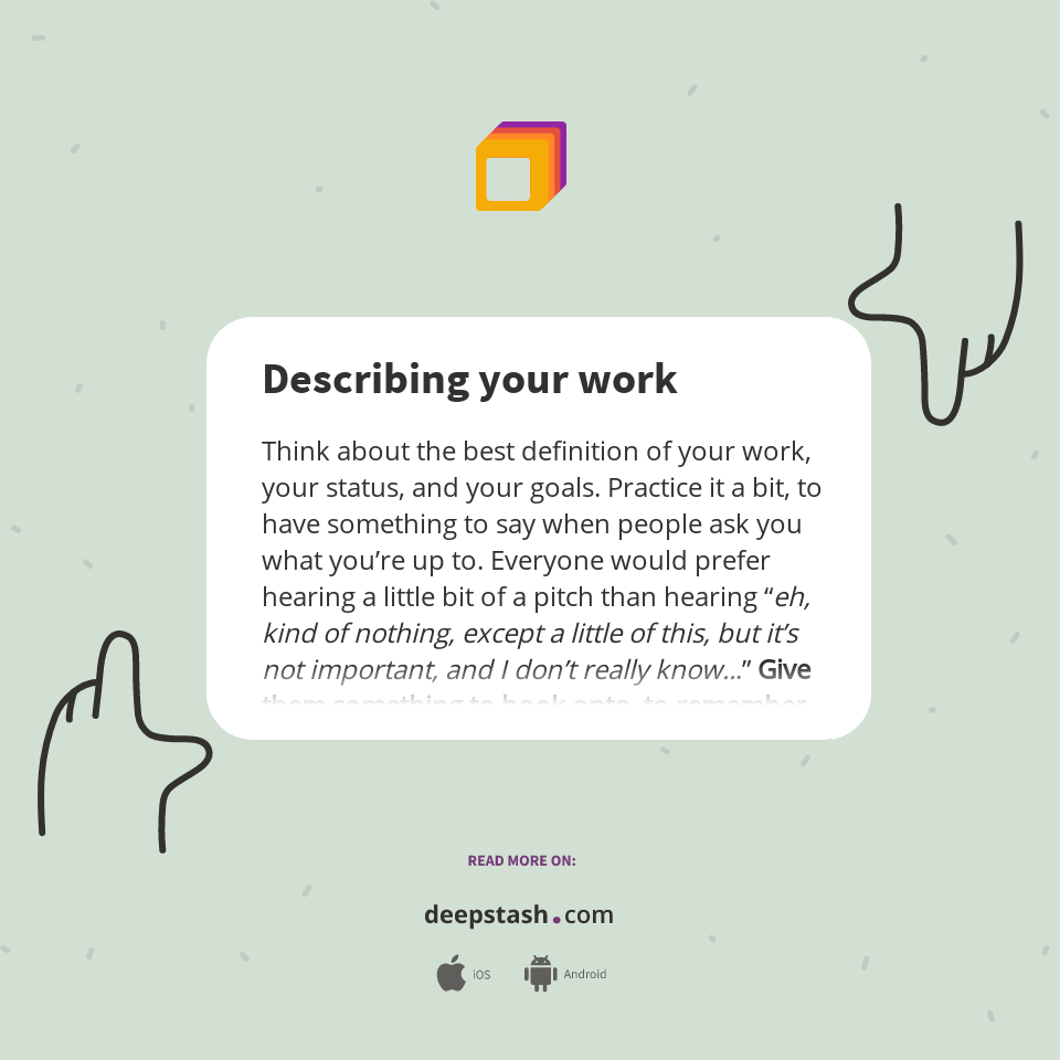 Describing your work - Deepstash