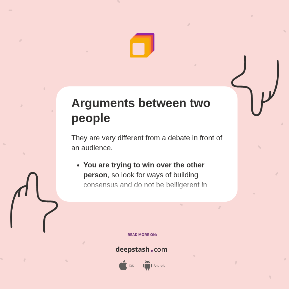 Arguments between two people - Deepstash