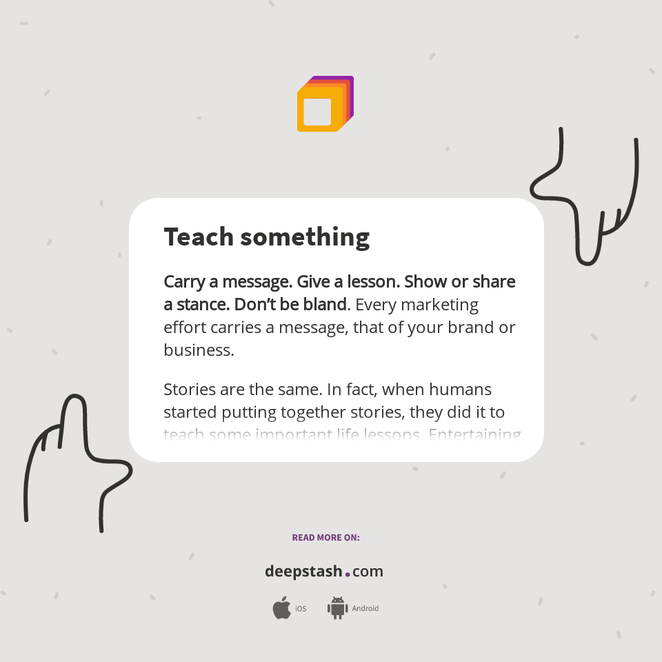 Teach something - Deepstash