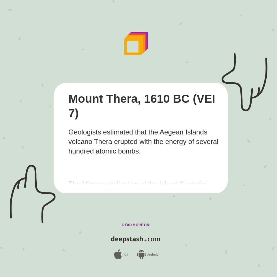 Mount Thera, 1610 BC (VEI 7) - Deepstash