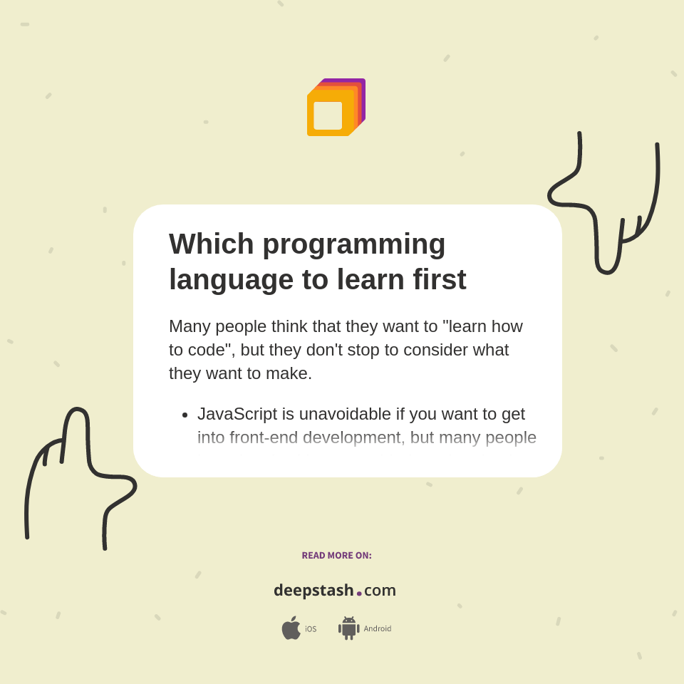 Which programming language to learn first - Deepstash
