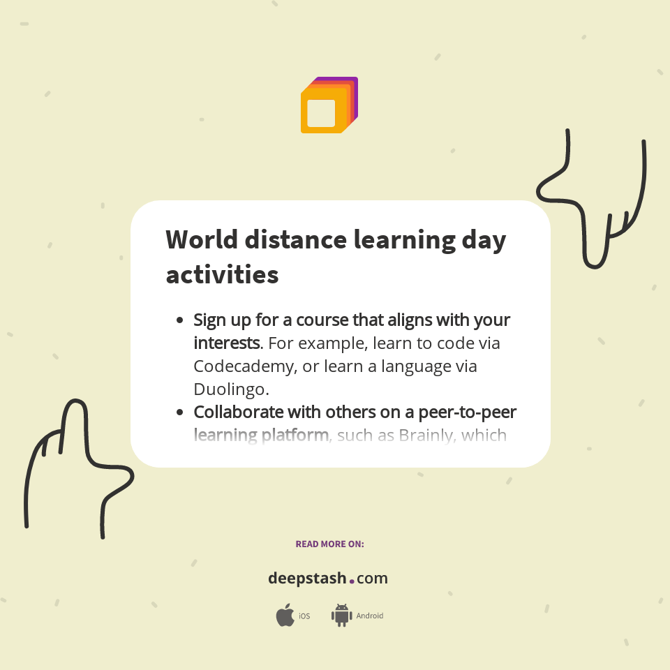 World distance learning day activities - Deepstash