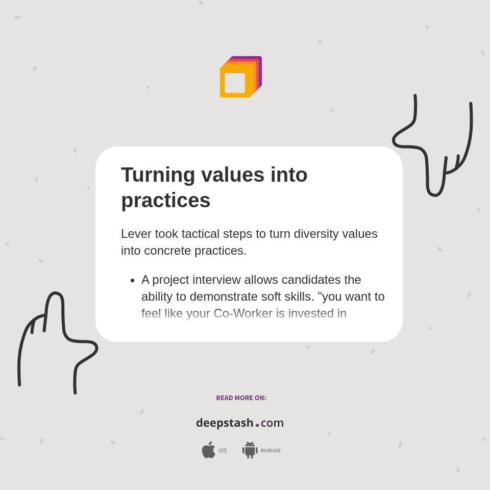 Turning values into practices - Deepstash