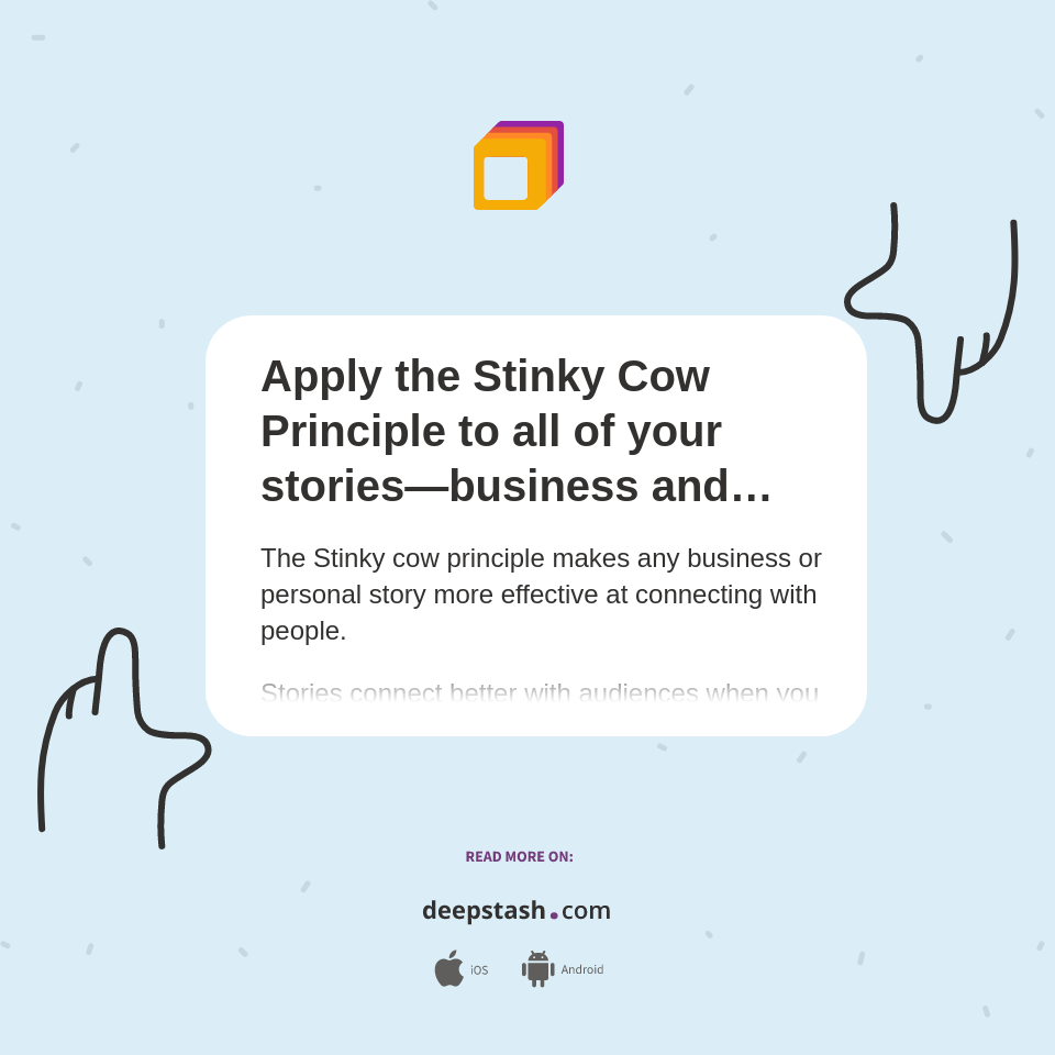 Apply the Stinky Cow Principle to all of your stories—business and ...