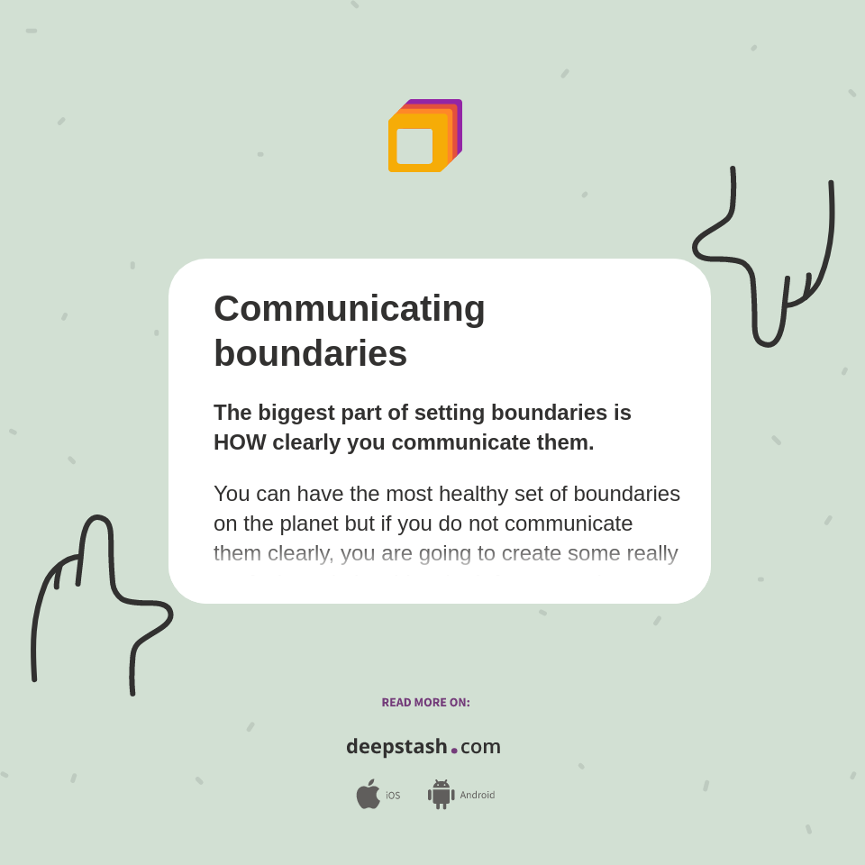 Communicating boundaries - Deepstash