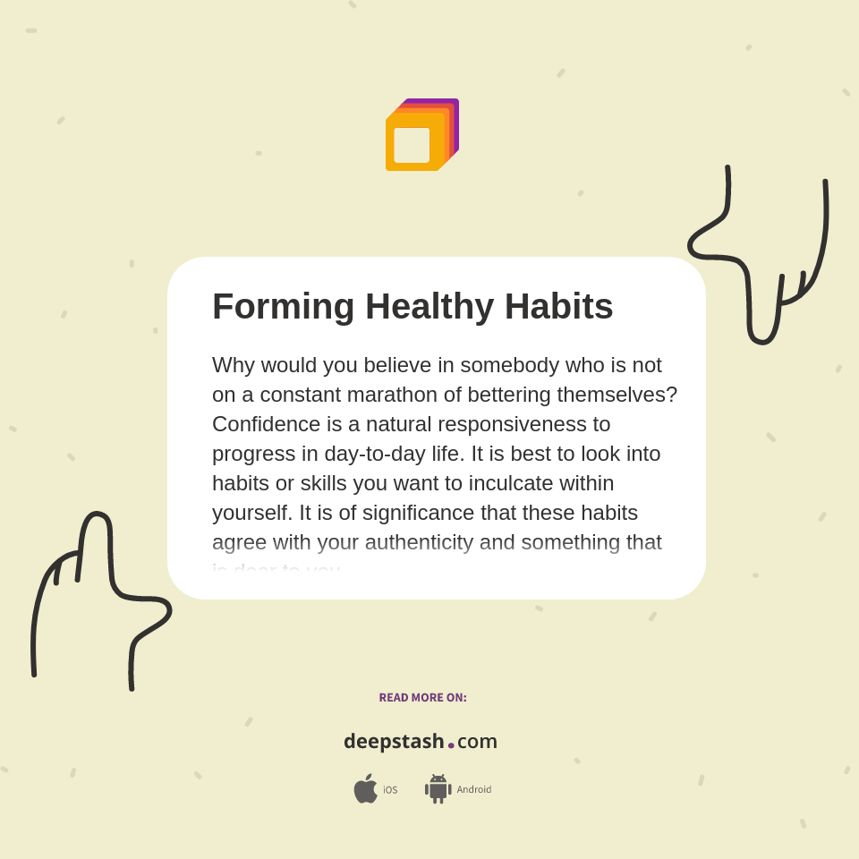Forming Healthy Habits - Deepstash