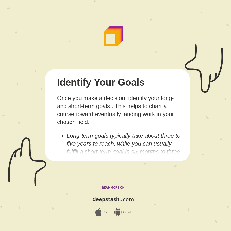 Identify Your Goals - Deepstash