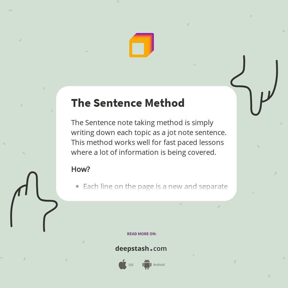 The Sentence Method - Deepstash