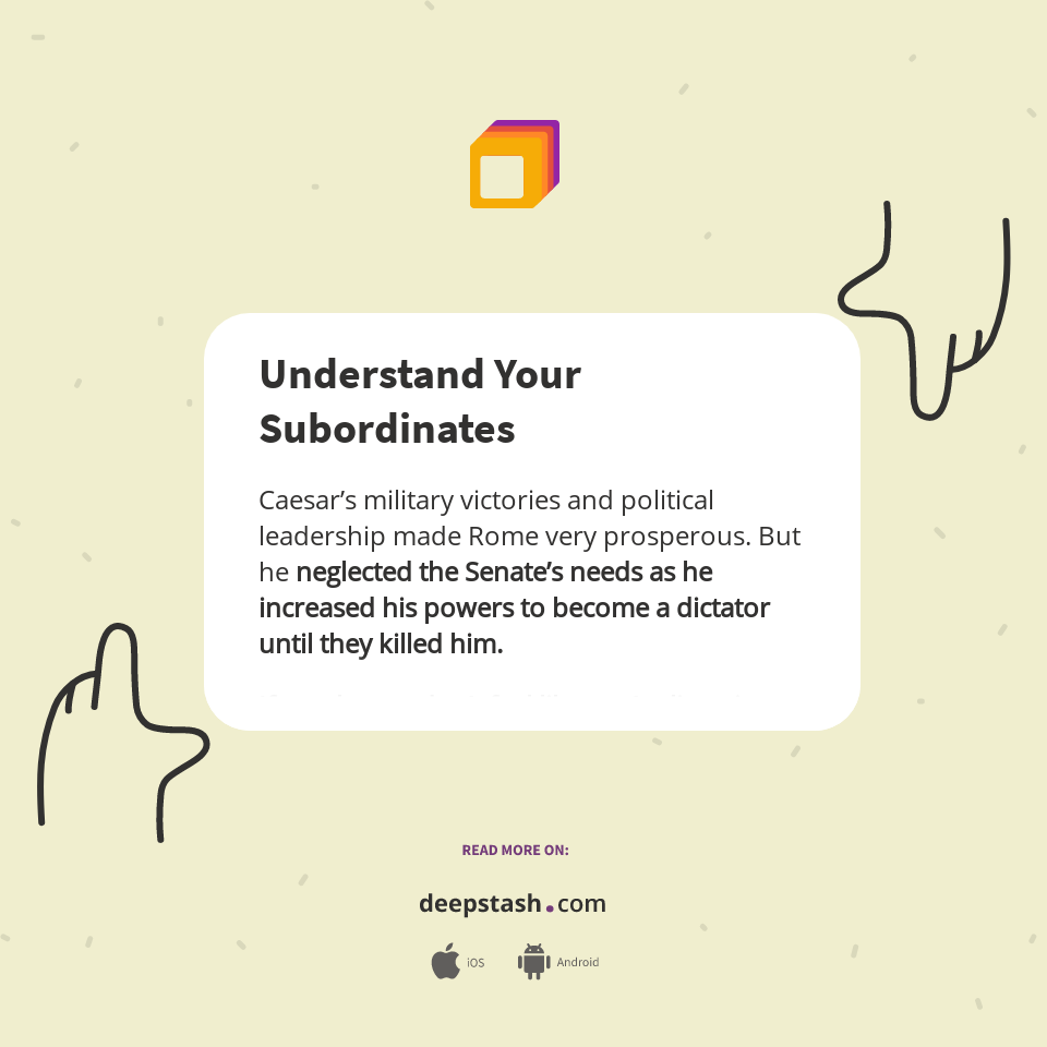 Understand Your Subordinates - Deepstash